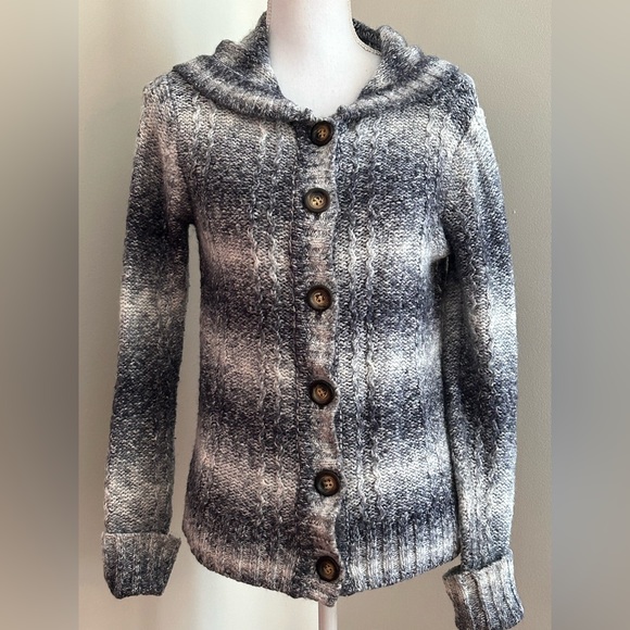 Northcrest | Sweaters | Northcrest Blue Marled Buttonup Hooded Cardigan ...